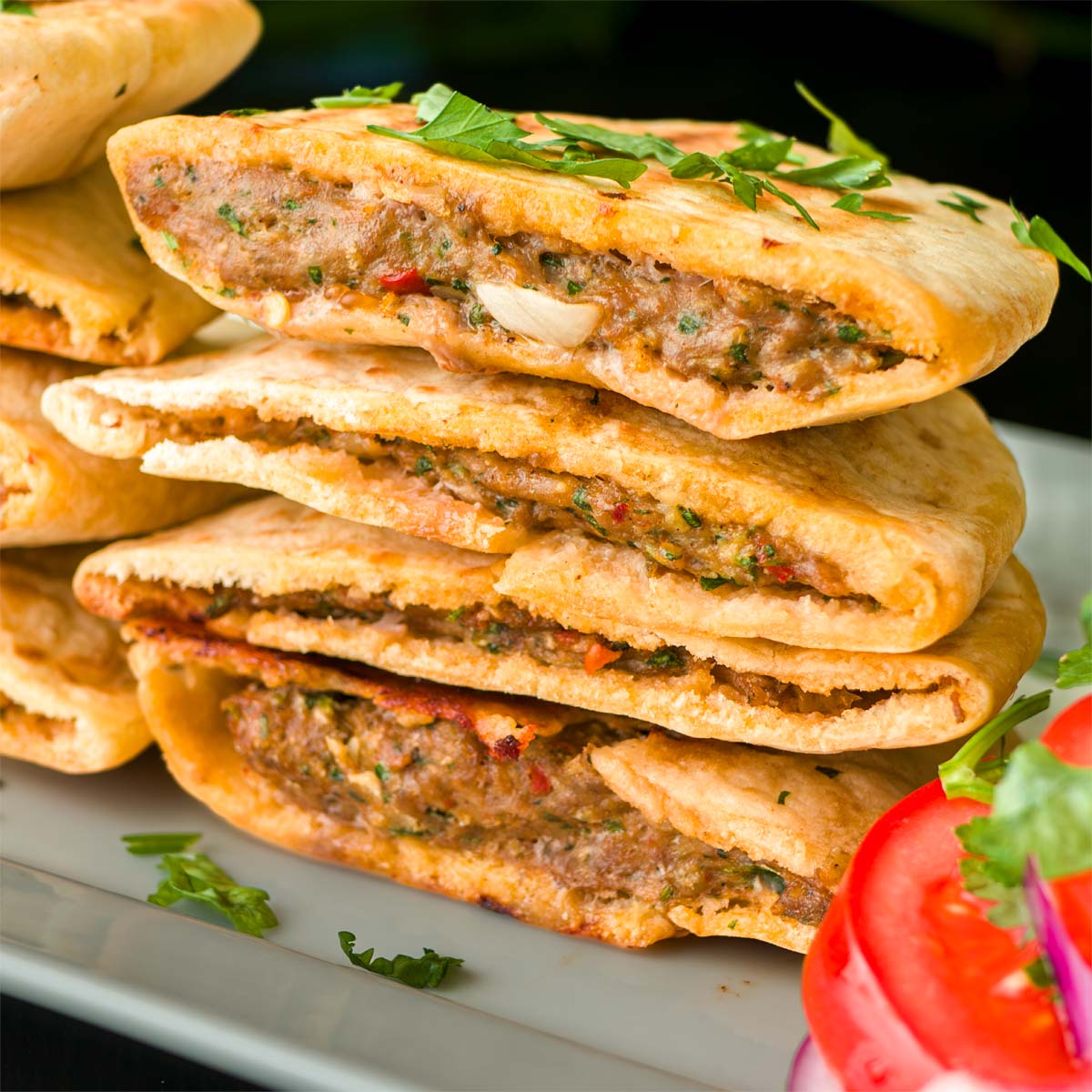 Arayes (Lebanese Meat Stuffed Pita) (With Video)