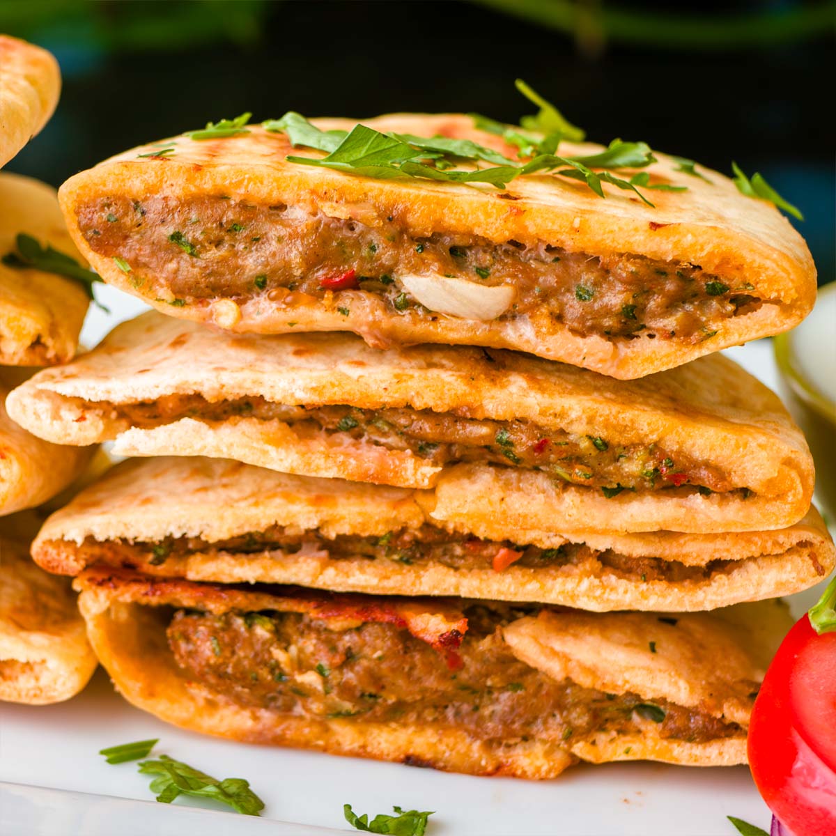 Arayes (Lebanese Meat Stuffed Pita) (With Video)
