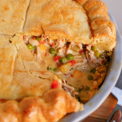 Easy Chicken Pot Pie with Rotisserie Chicken and Pie Crust