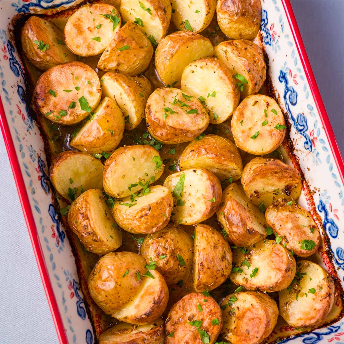 Greek Lemon Roasted Baby Potatoes (Easy One Pan)