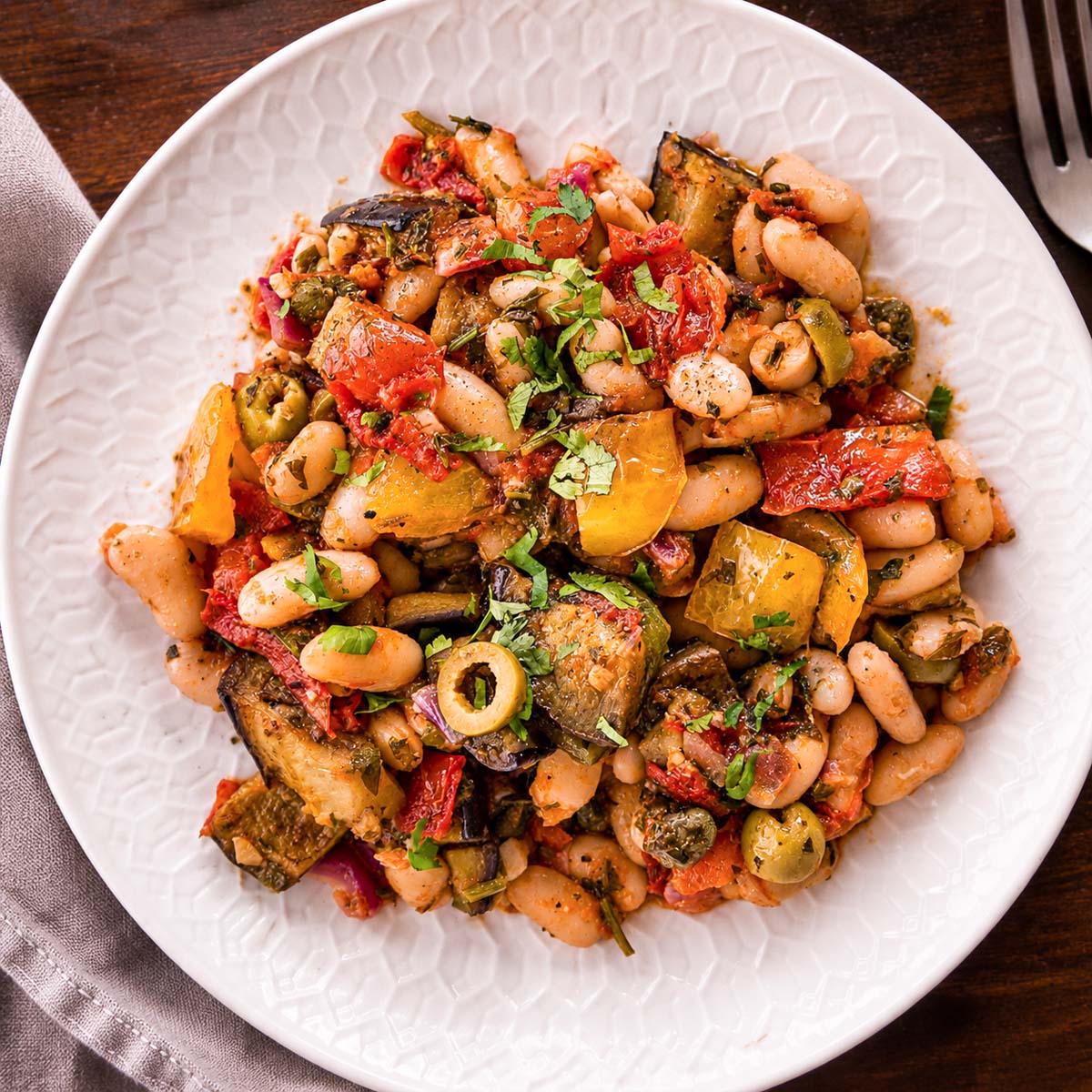 White Bean Eggplant Caponata Recipe (Easy Mediterranean Dish)